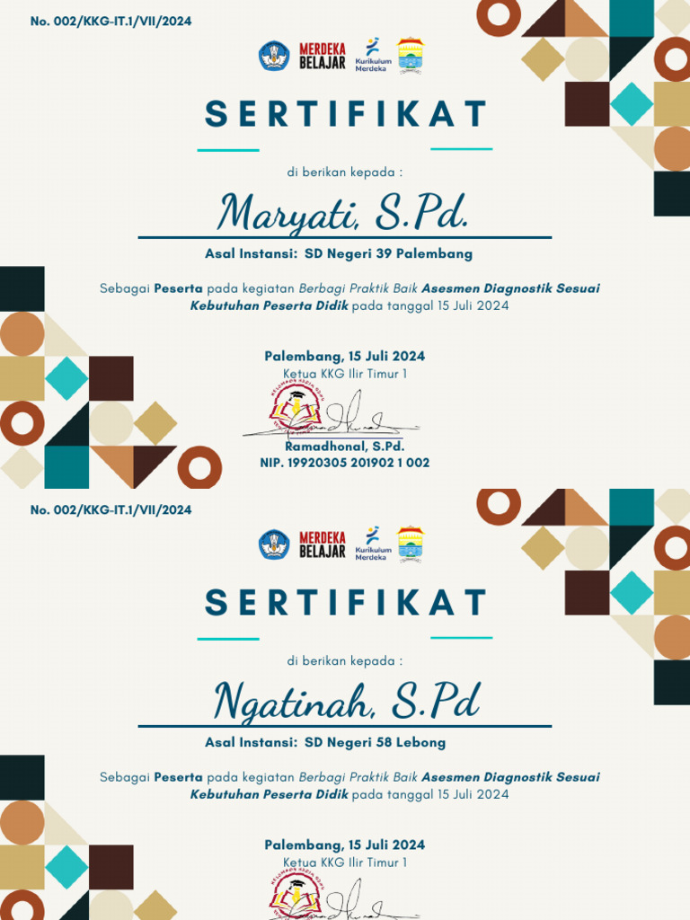 Sertifikat KKG | PDF