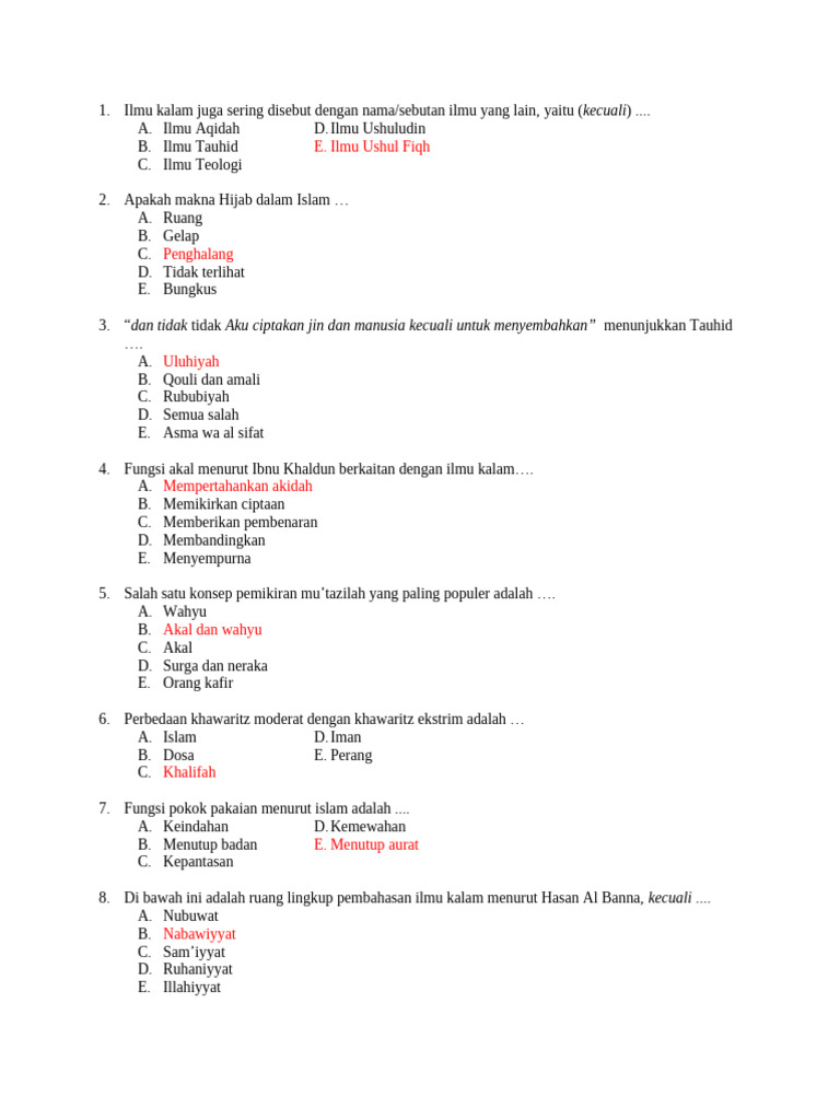 Pas Akidah Xi Ganjil 2024 | PDF