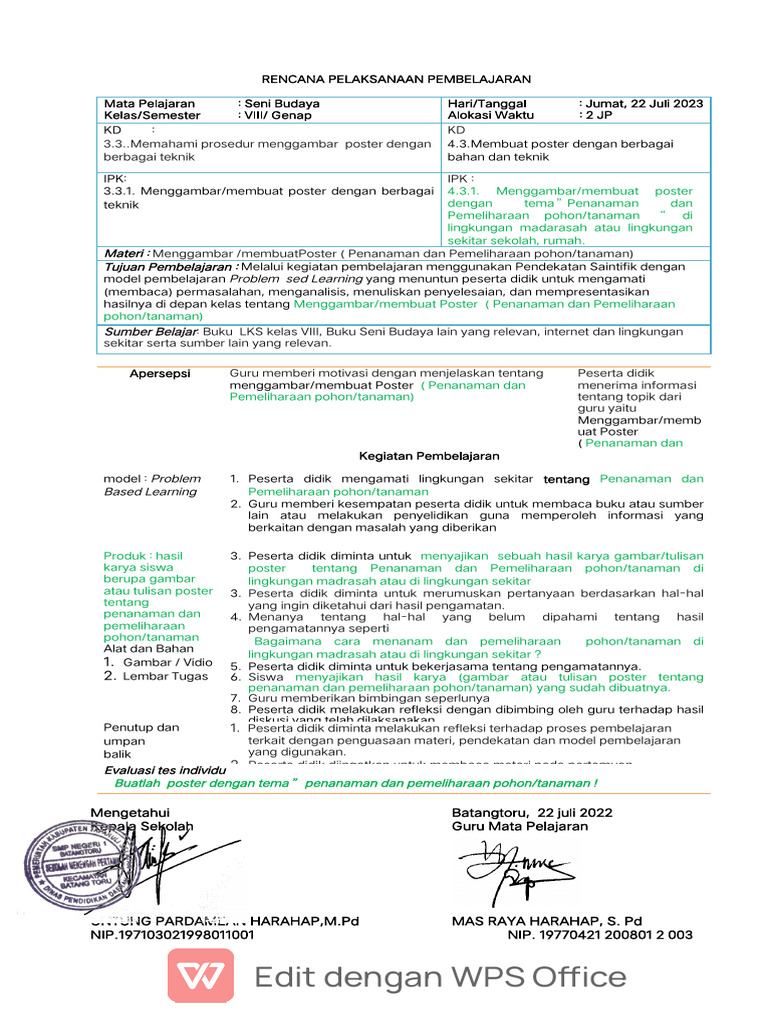 Aspek 3 - Tanaman - Kelas VIII - SBD - Mas Raya Harahap | PDF