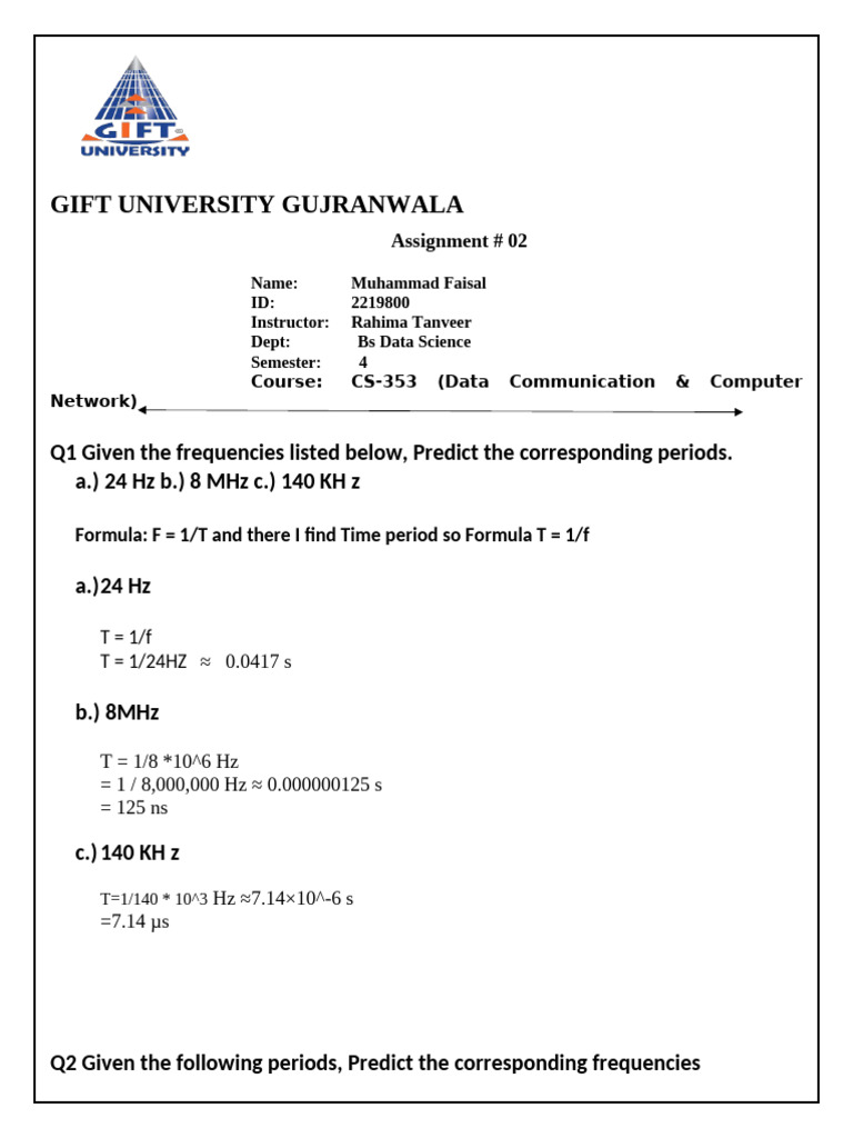 M.faisal | PDF | Bit Rate | Bandwidth (Signal Processing)