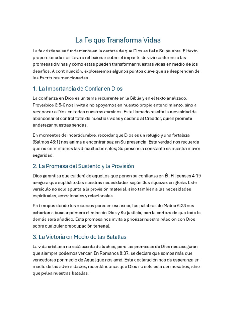 Fe Transforma | PDF | Vida eterna (cristianismo) | Dios