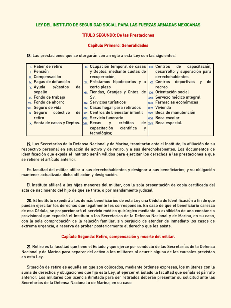 Ley del ISSFAM: Prestaciones y Derechos | PDF | Seguro | Seguro de vida