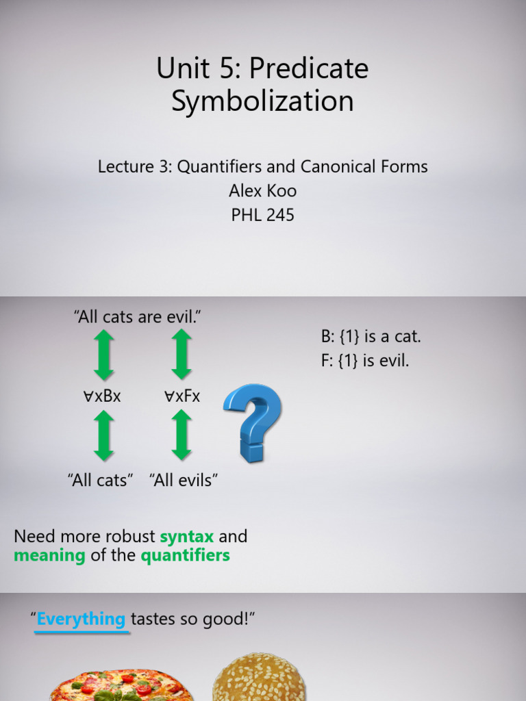 05c Quantifiers and The Canonical Forms | PDF | Semiotics | Interpretation (Philosophy)