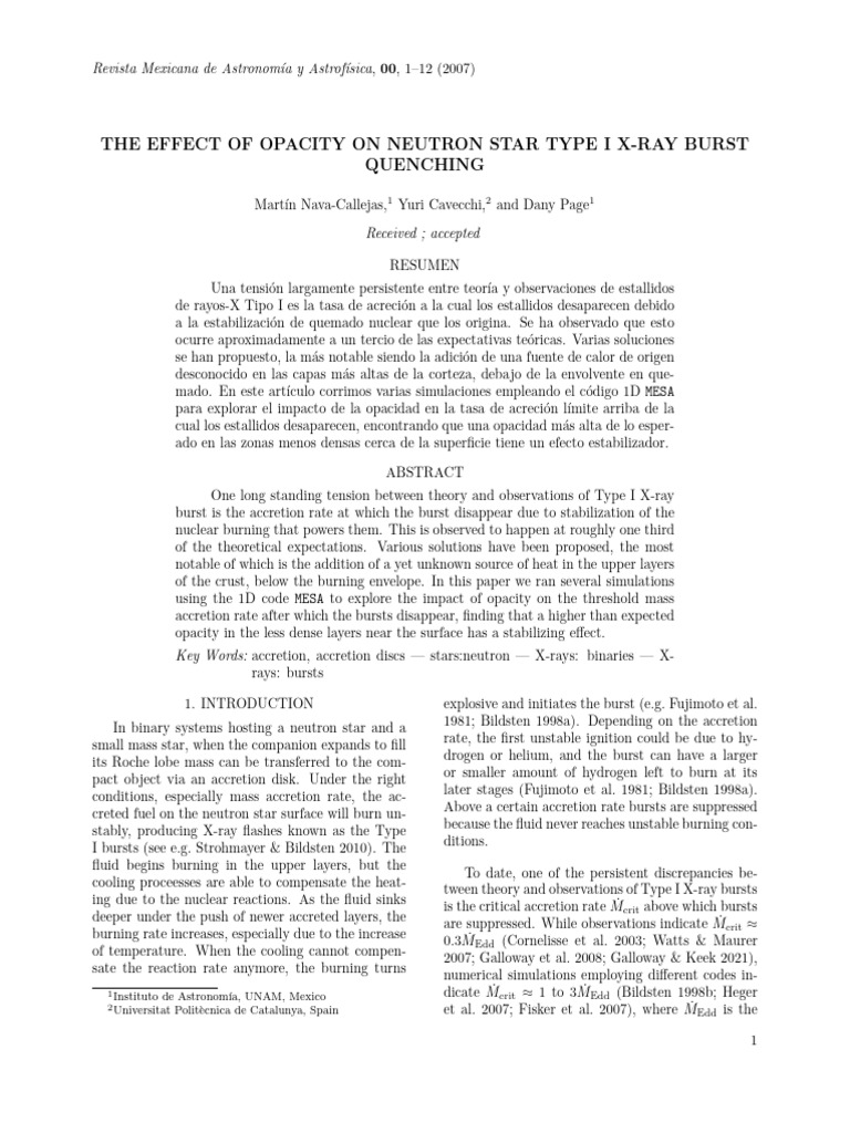 The Effect of Opacity On Neutron Star Type I X-Ray Burst Quenching ...