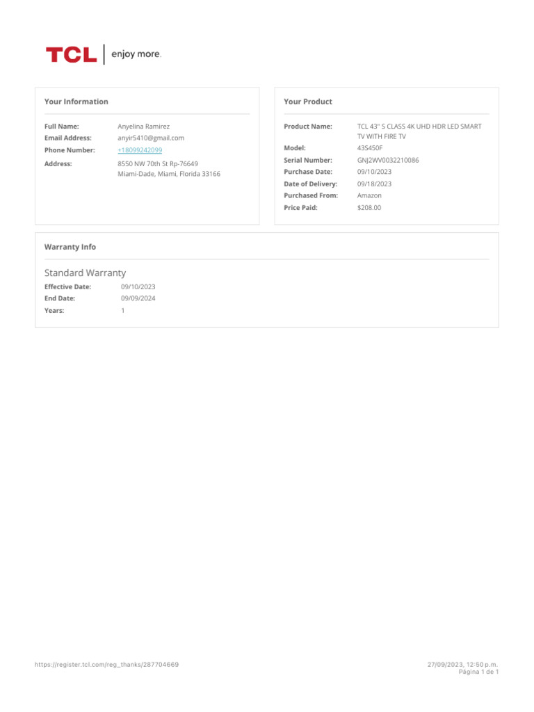 Thank You - TCL | PDF