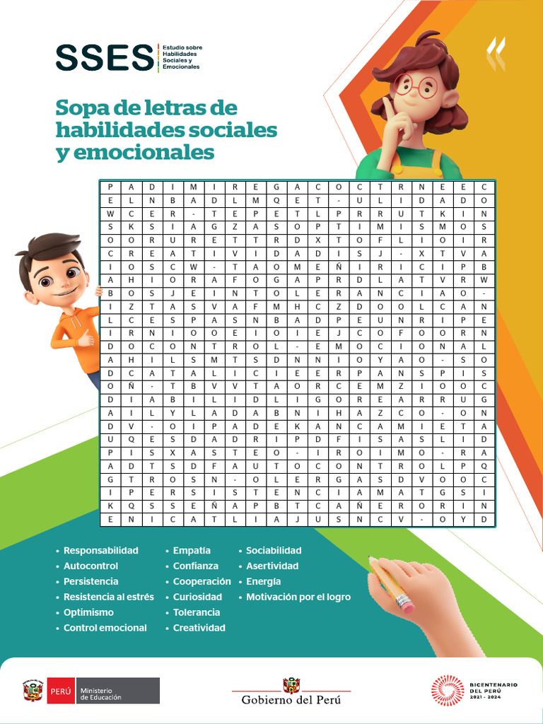 Sopa de Letras: Habilidades Socioemocionales | PDF | Sicología ...