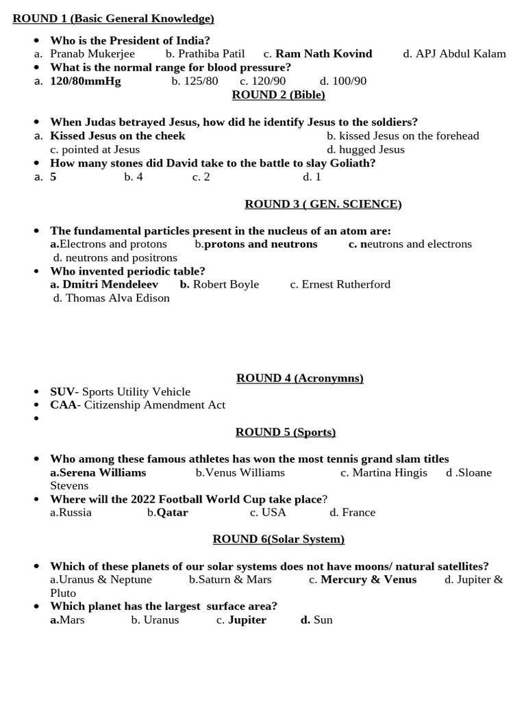 Final Quiz Questions | PDF | Planets | Solar System