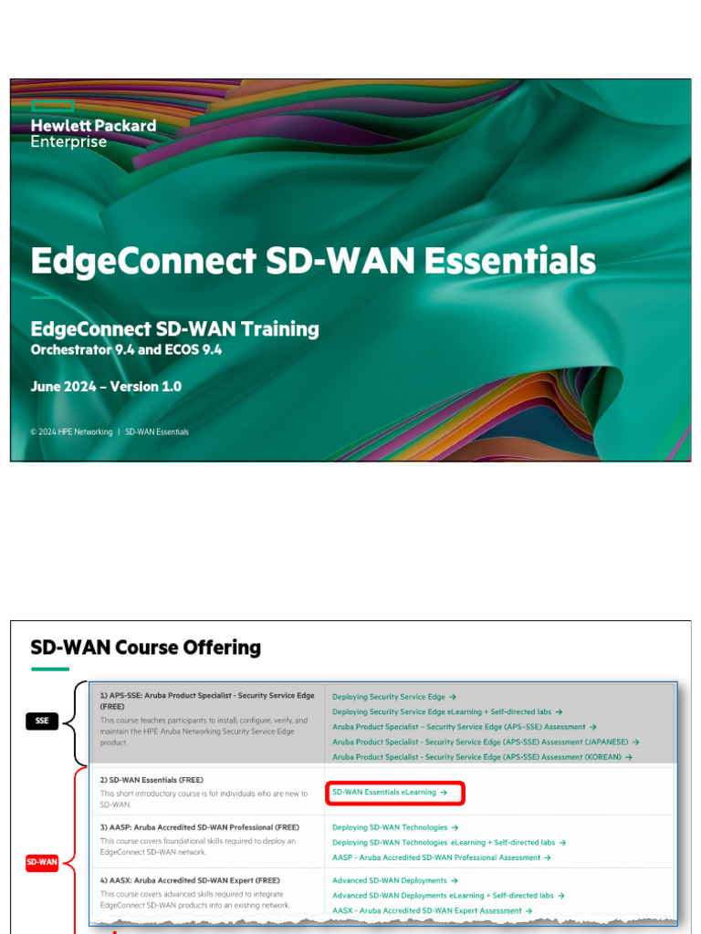 SD-WAN Essentials v9.41 SLIDES | PDF | Computer Network | Internet Protocols