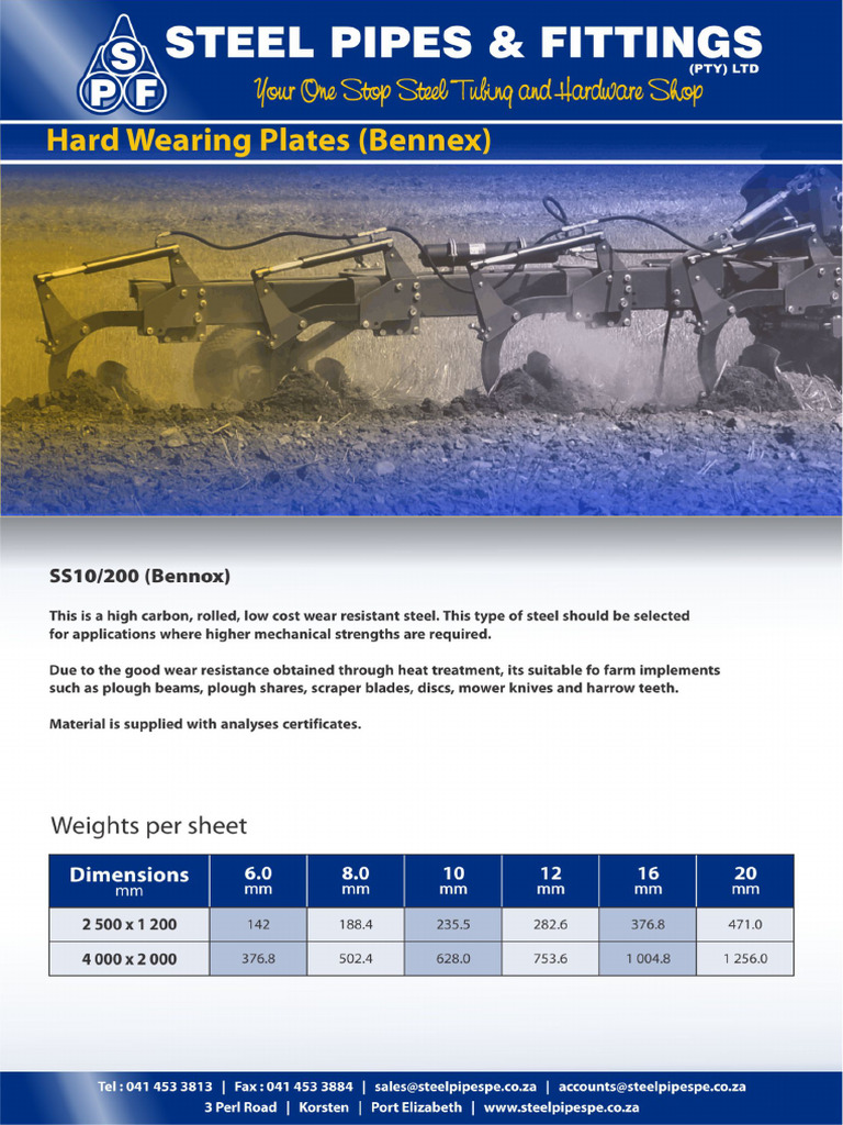 Hard Wearing Plates Bennex | PDF