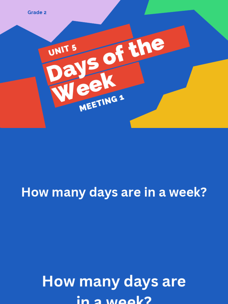 Grade 2 - Days of The Week | PDF