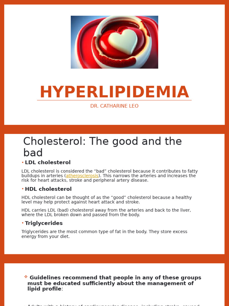 Understanding Hyperlipidemia Management | PDF | Cholesterol | Low ...