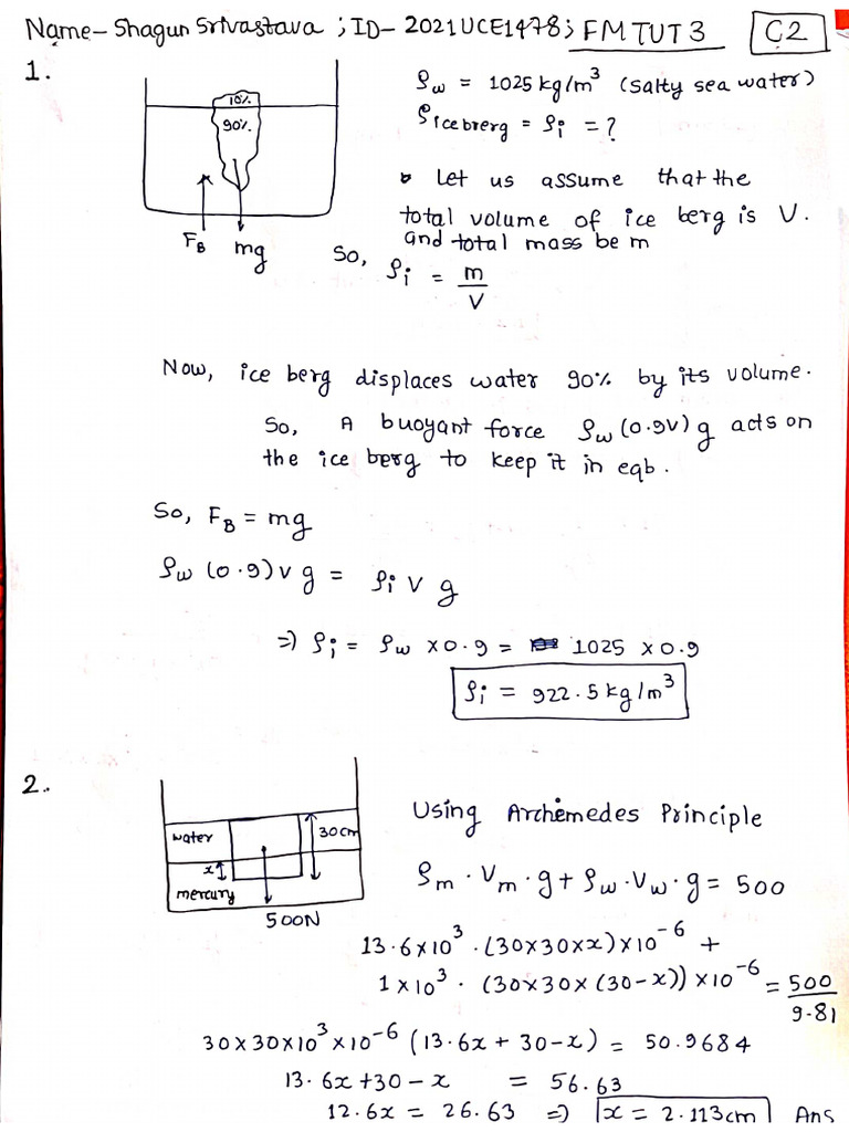FM Tut 3 Solutions | PDF