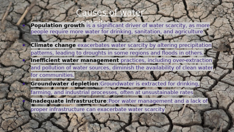 Causes of Water Scarcity | PDF