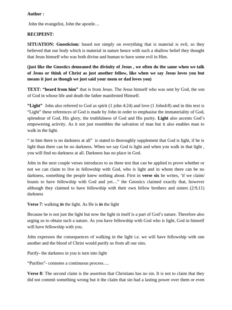 Expository Sermon | PDF | Gospel Of John | Jesus