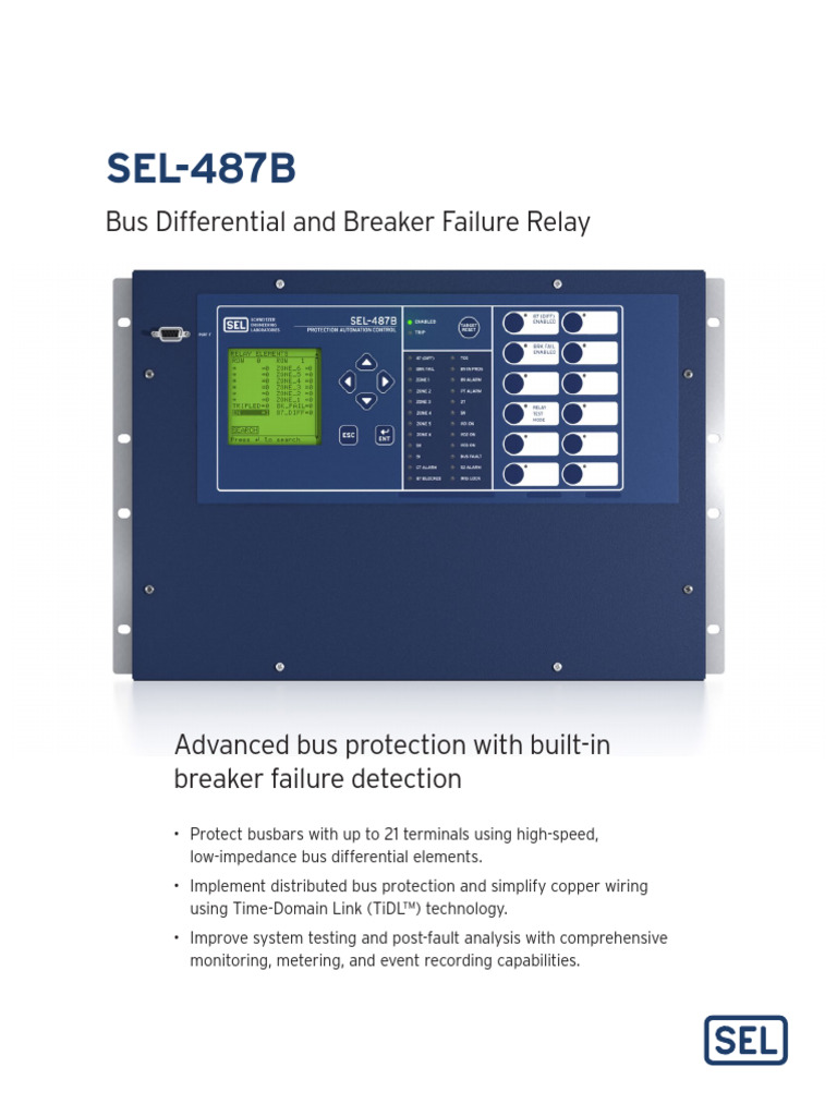 SEL-487B: Bus Differential and Breaker Failure Relay | PDF | Computer ...
