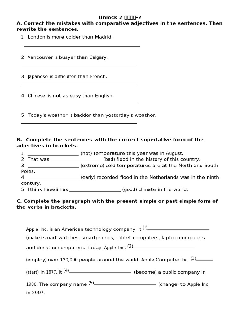 Unlock 2 语法专项-2 | PDF