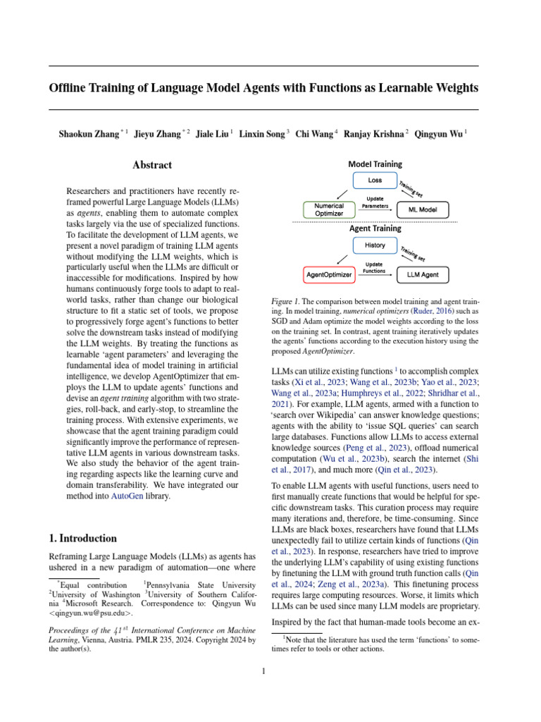 Zhang 等 - 2024 - Offline Training of Language Model Agents with Functions as Learnable Weights ...