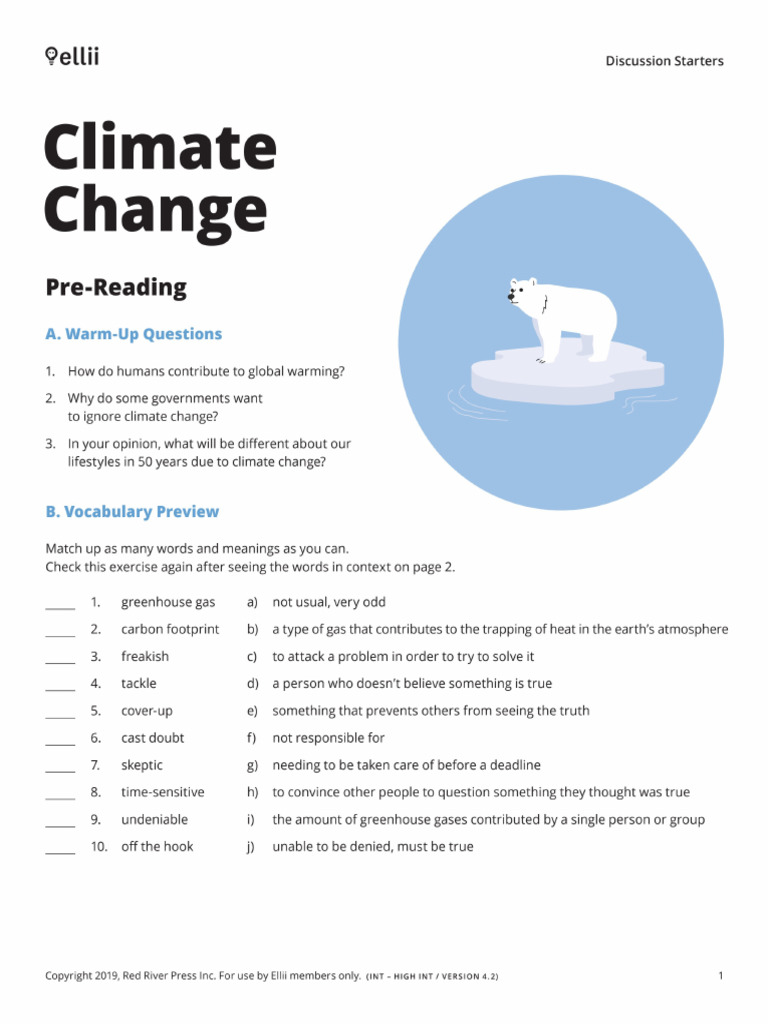 Climate Change Reading | PDF
