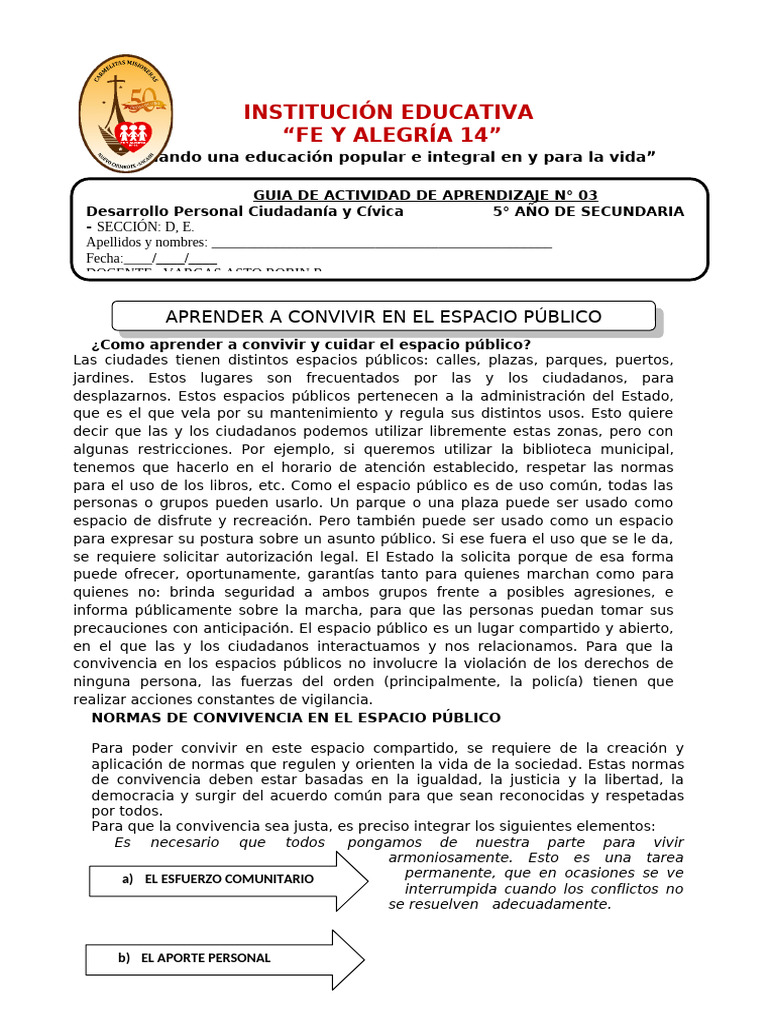 Ficha de Trabajo DPCC - 5° Semana 3 | PDF | Justicia | Crimen y violencia