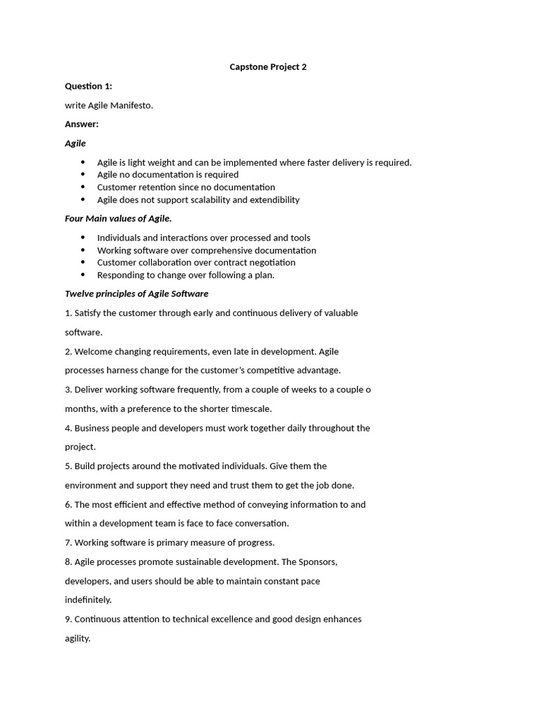 Capstone Project - 2 | PDF | Scrum (Software Development) | Technology ...