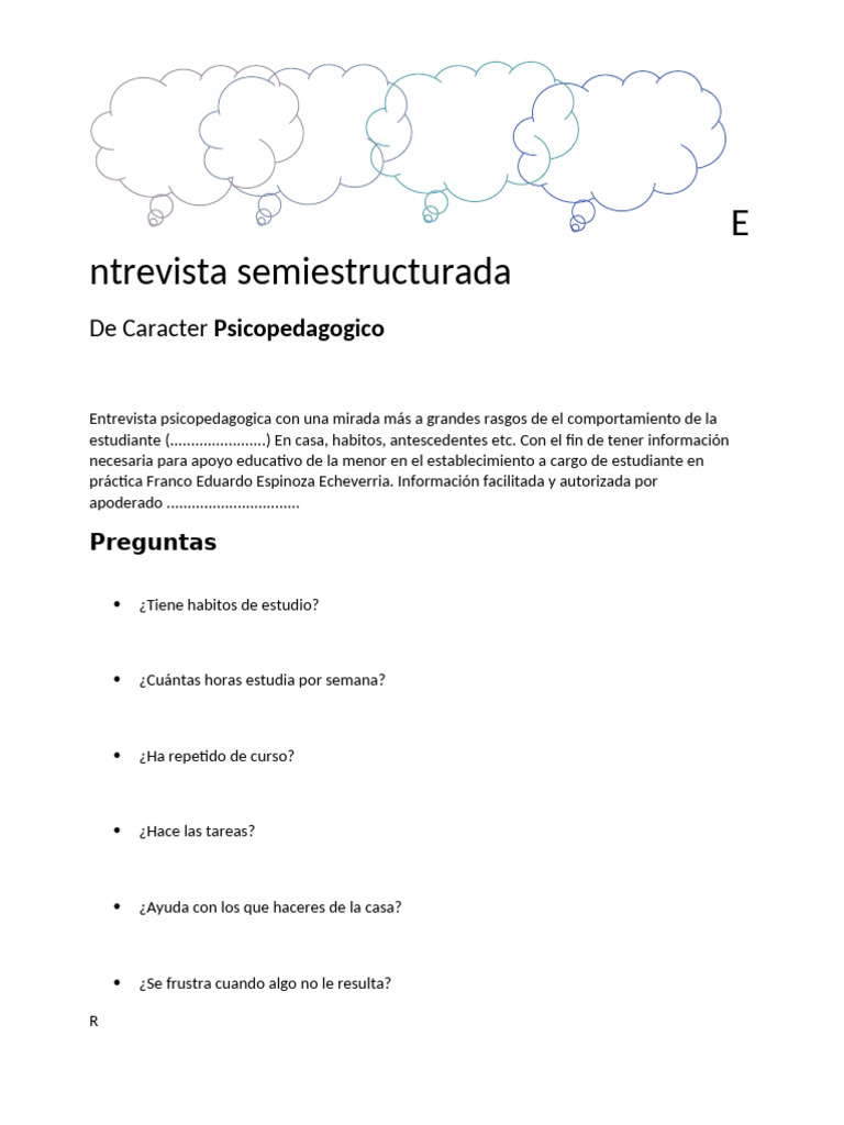 Entrevista Semiestructurada | PDF