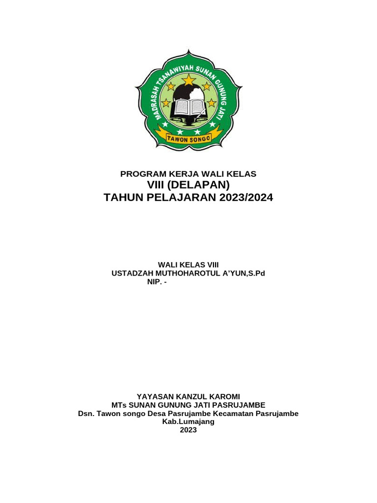 Program Kerja Wali Kelas Viii | PDF
