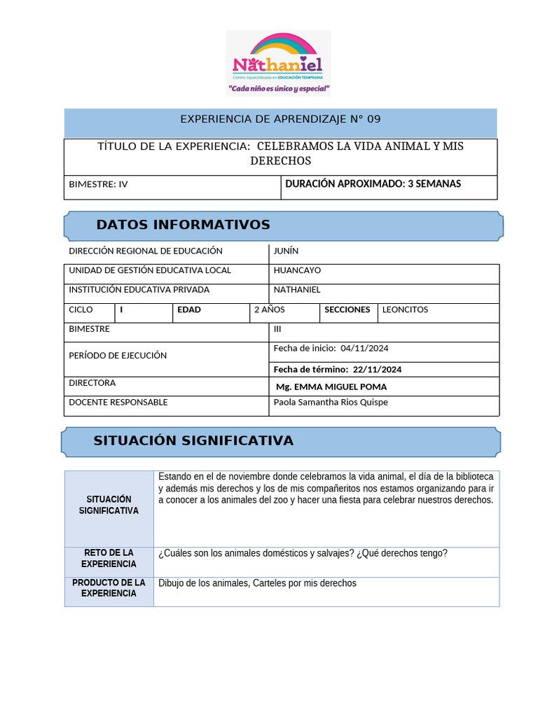 Experiencia de Aprendizaje 9 Palian | PDF | Aprendizaje | Las emociones