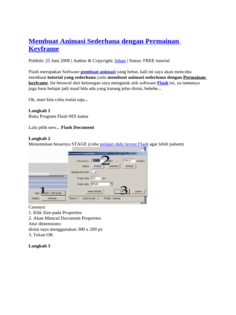 Membuat Animasi Sederhana Dengan Permainan Keyframe | PDF