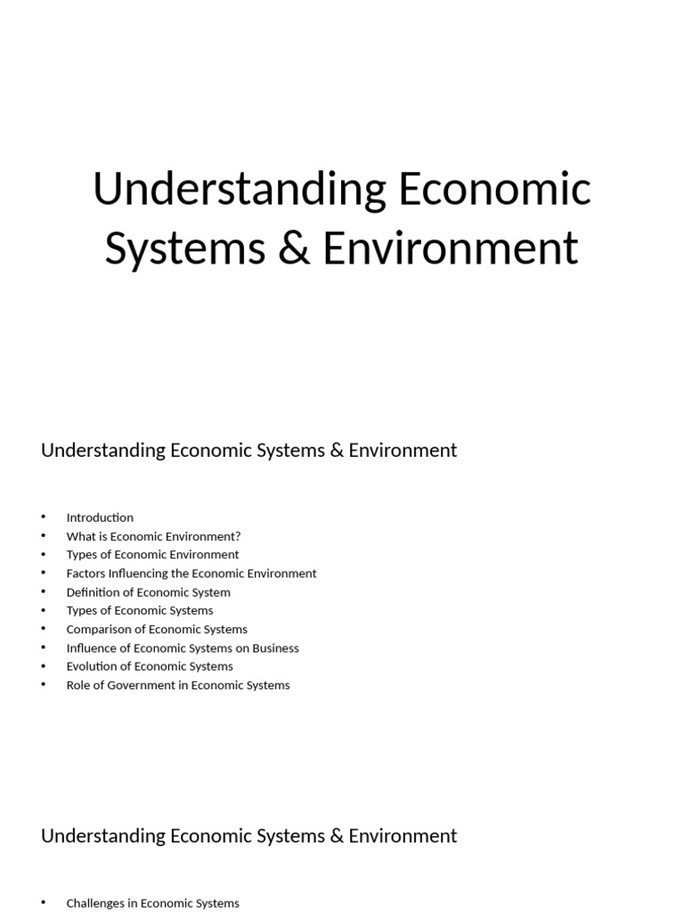 Understanding Economic Systems & Environment | PDF | Sustainability ...