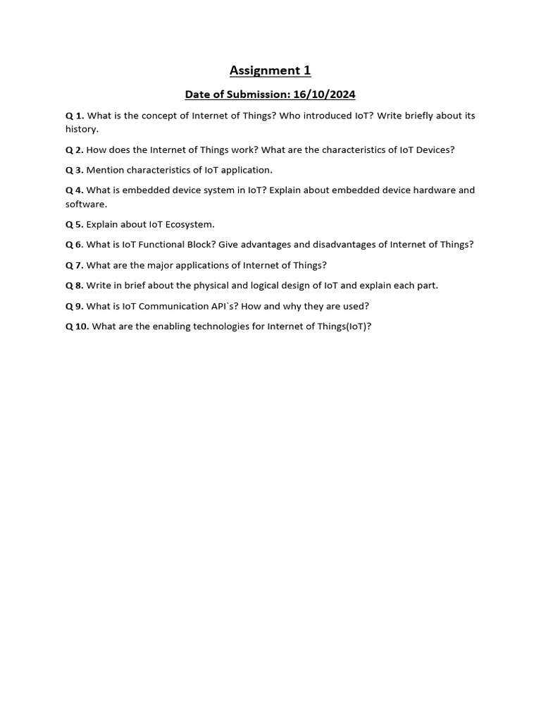 Assignment 1 IoT | PDF