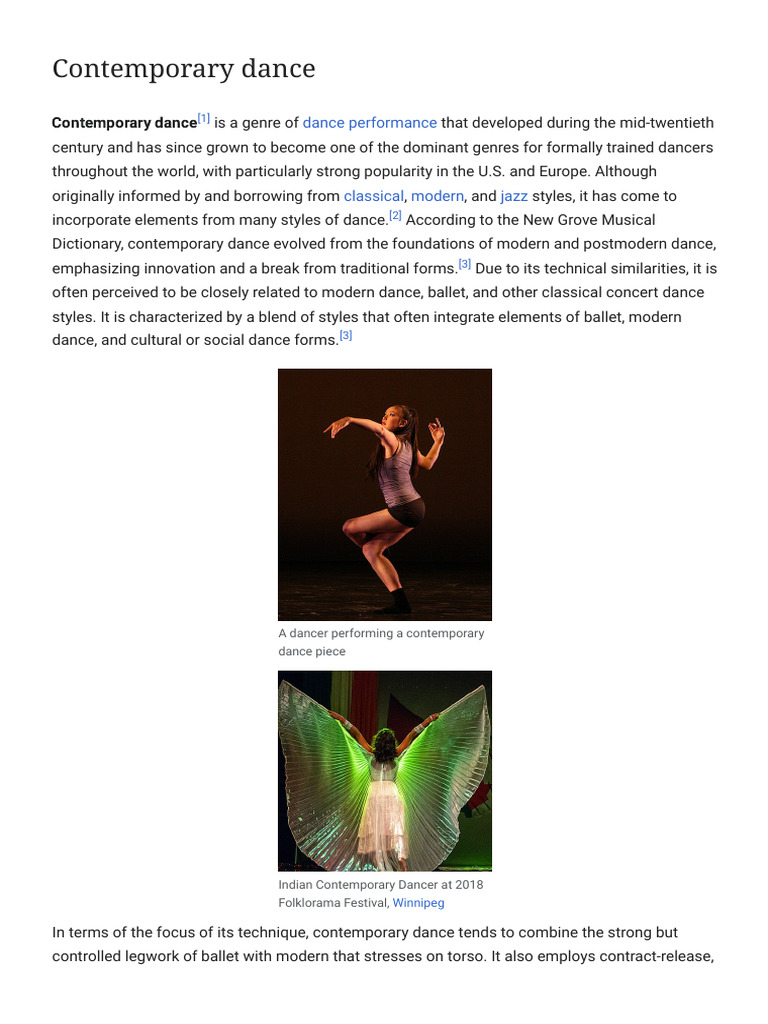 Contemporary Dance - Wikipedia | PDF | Dances | Performing Arts