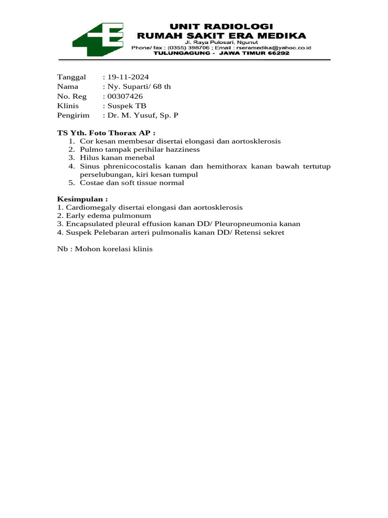 Ny. Suparti Thorax Nov 24 | PDF