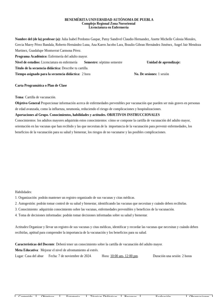 Carta - Programática - Adulto Mayor. | PDF | Vacunación | Vacunas