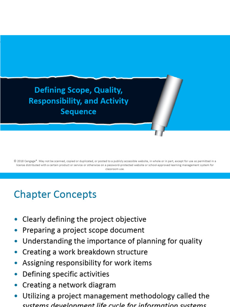 Defining Scope, Quality, Responsibility, and Activity Sequence | PDF ...