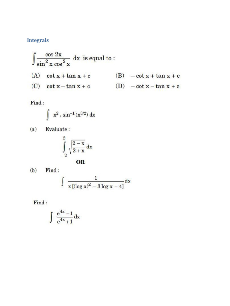 Integrals | PDF