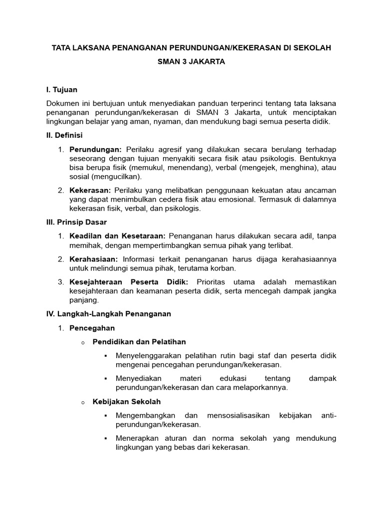 Kebijakan Penanganan Perundungan Sekolah | PDF