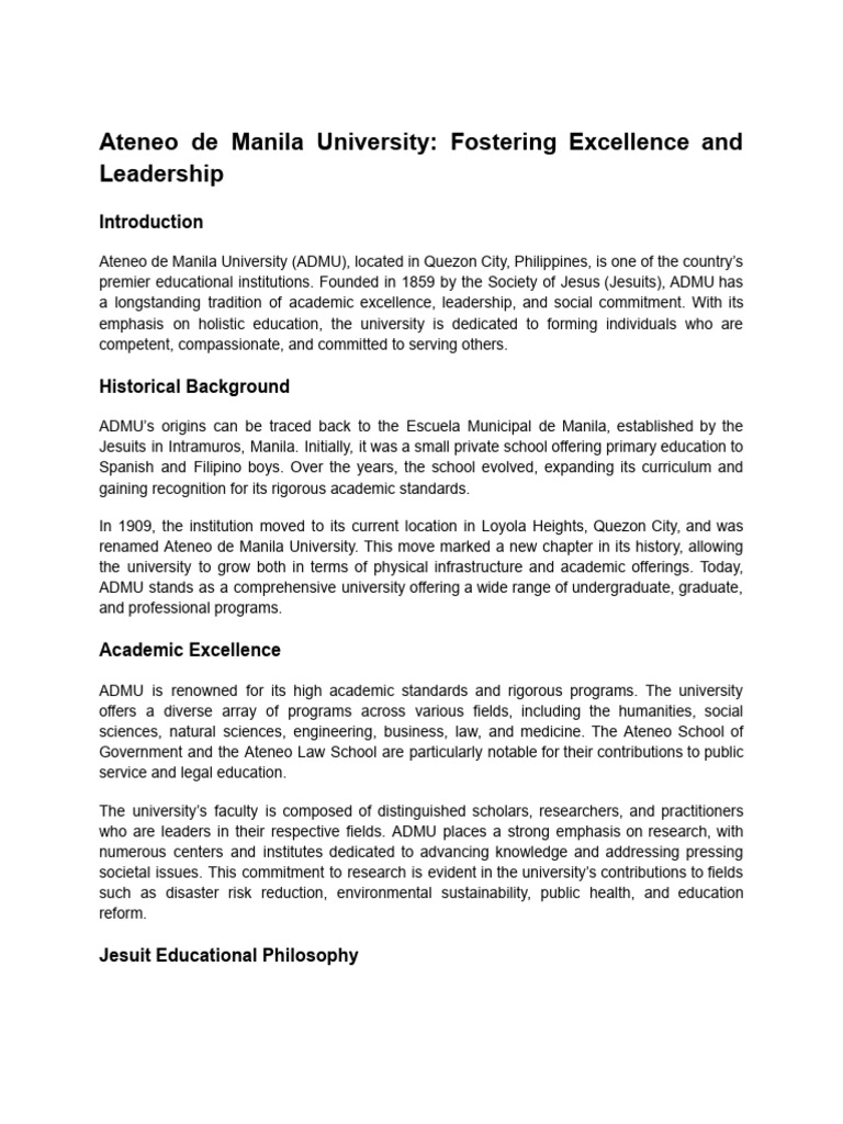 What Is ADMU | PDF | Sustainability