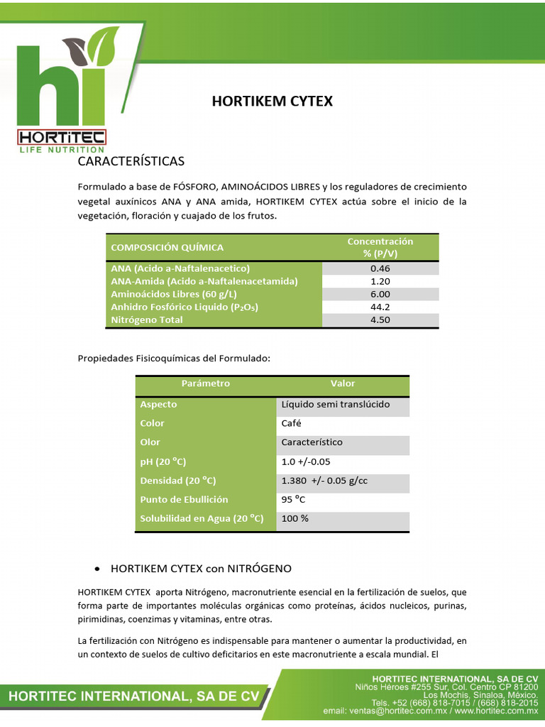 Hortikem Cytex | PDF | Trifosfato de adenosina | Auxina