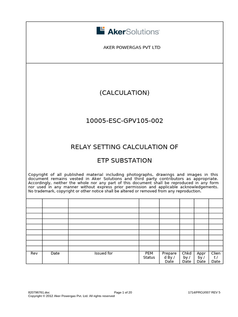Relay Setting Calculation | PDF | Power (Physics) | Power Engineering