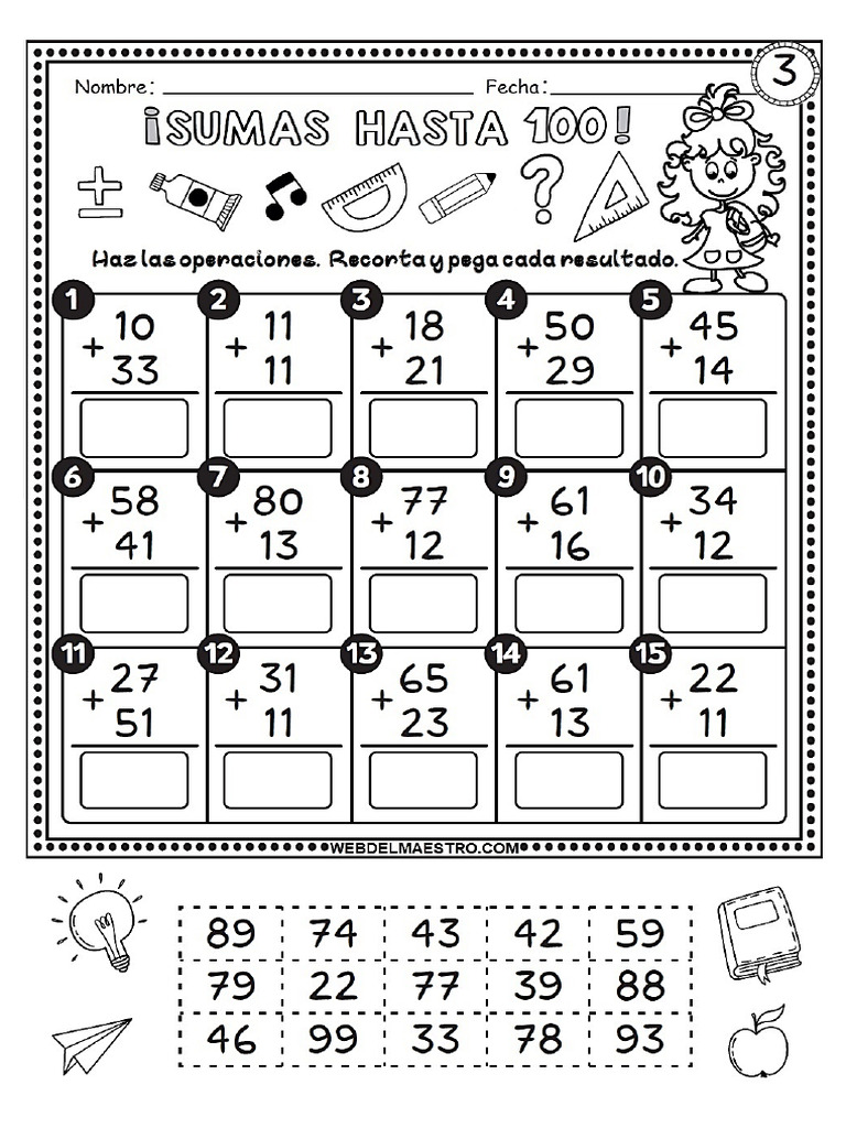 Sumas Primero de Primaria 3 | PDF