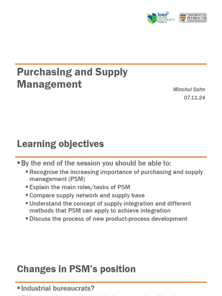 Strategic Purchasing & Supply Management | PDF | Supply Chain | Procurement