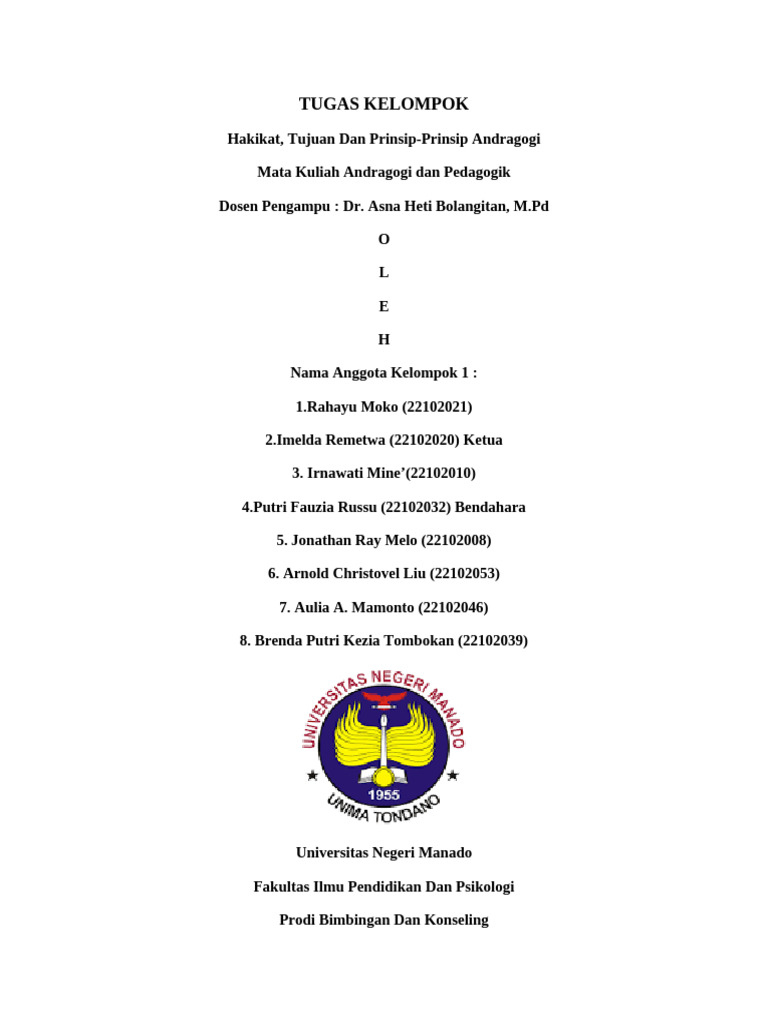 Tugas Kel. 1 Andragogi | PDF