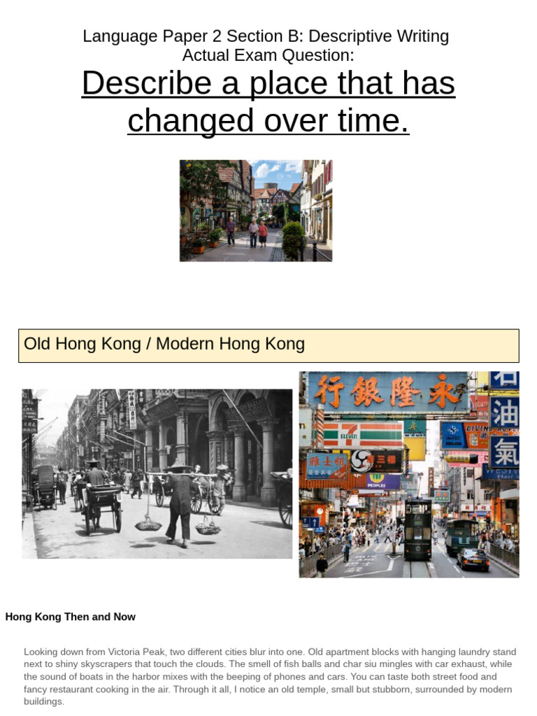 Describe A Place That Has Changed Over Time. | PDF