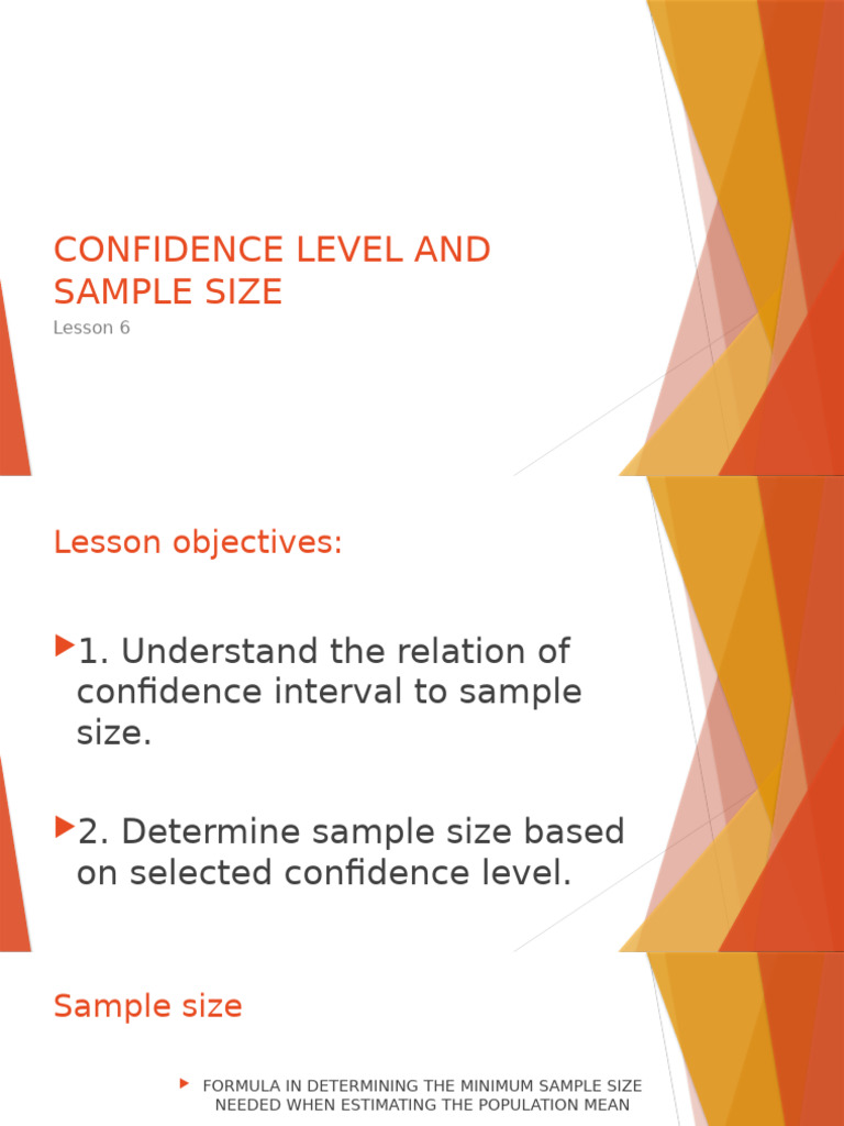 6 Confidence Level and Sample Size | PDF
