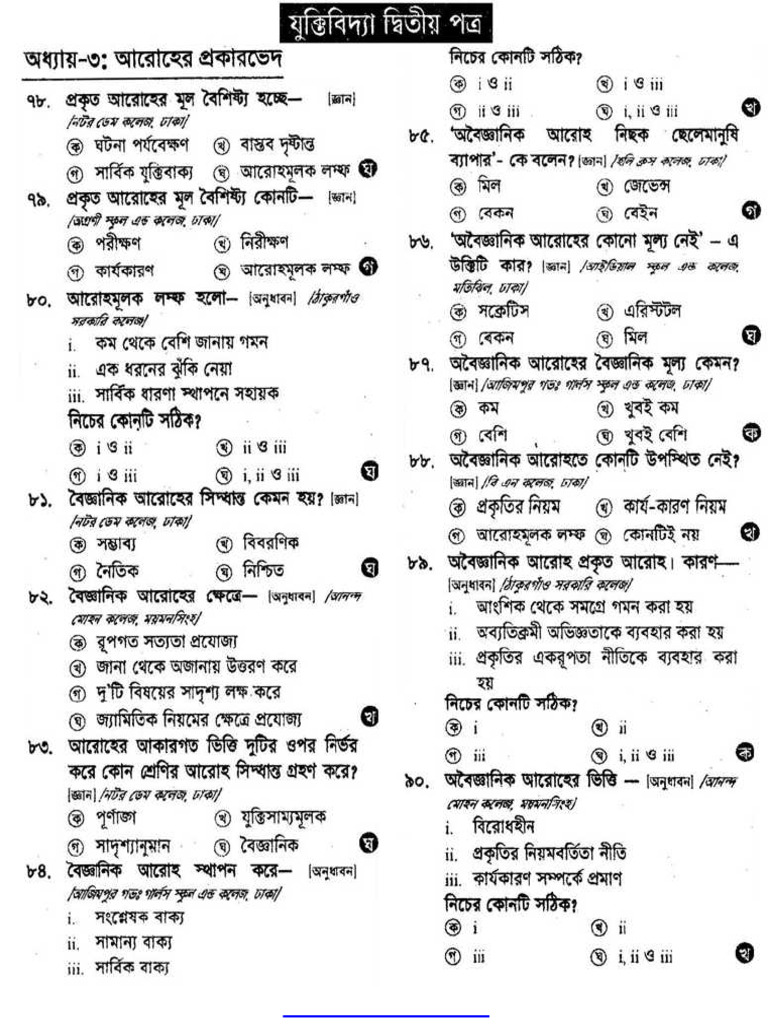 Chapter 3 Types of Aroho HSC Logic 2nd Paper | PDF