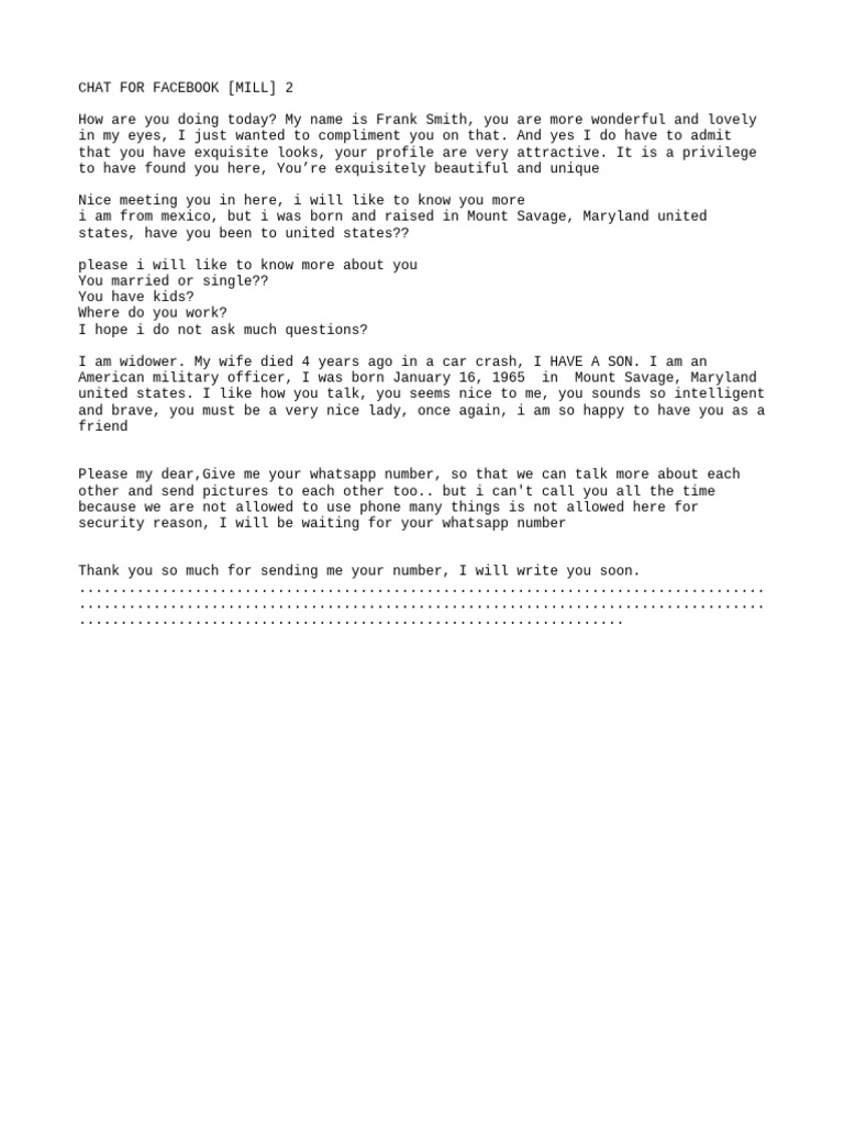 Frank Smith Facebook | PDF