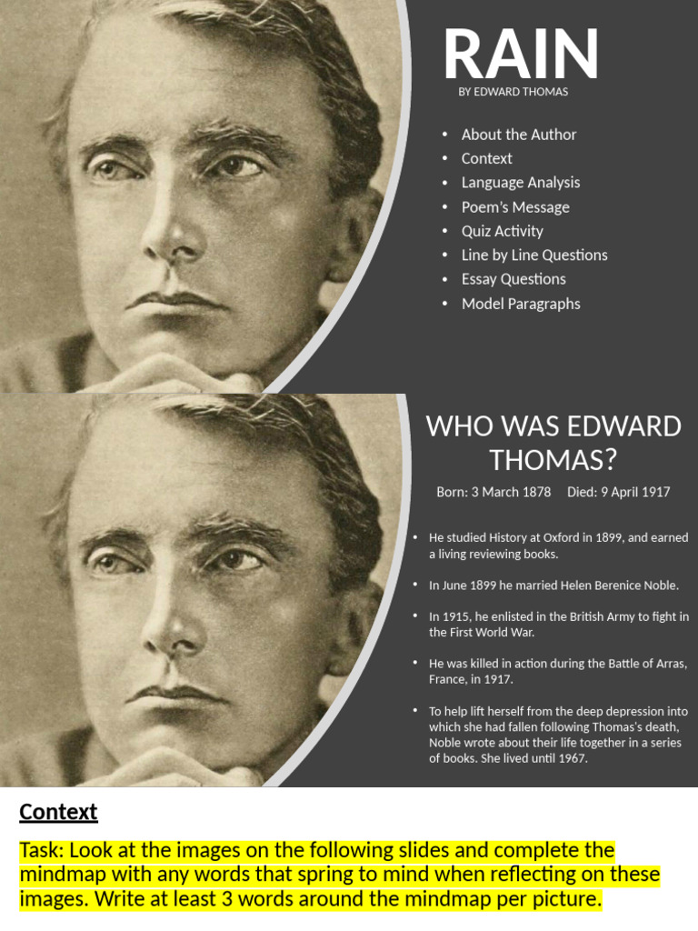 Rain - by Edward Thomas | PDF | Poetry