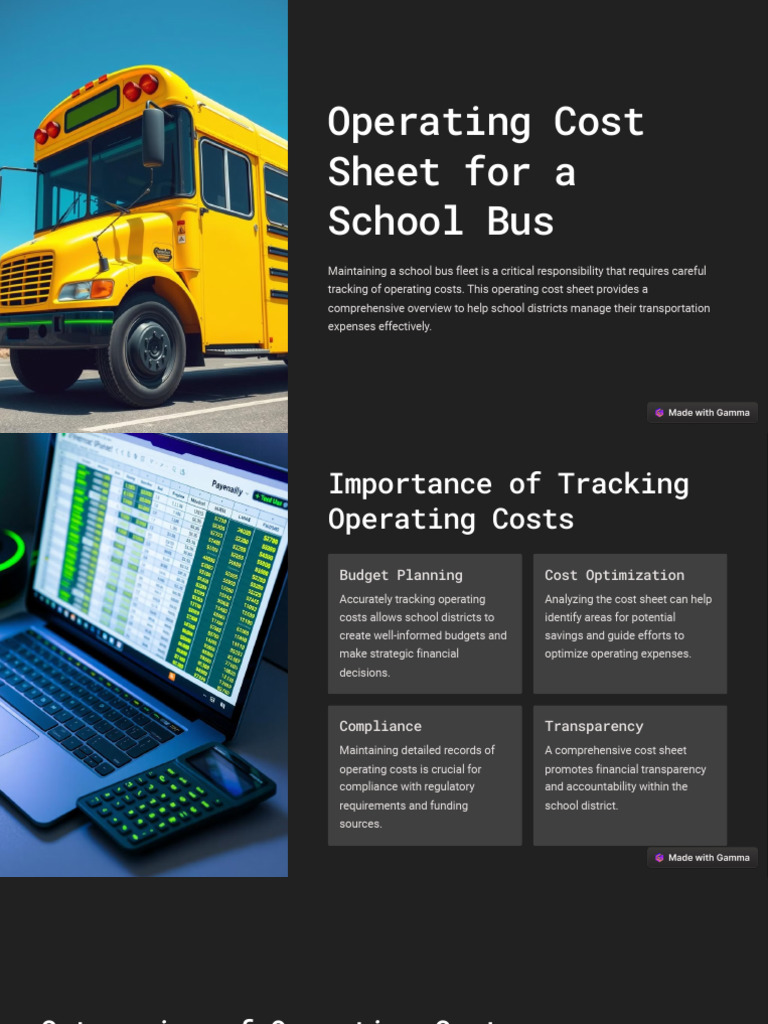 School Bus Operating Cost Overview | PDF | Expense | Insurance