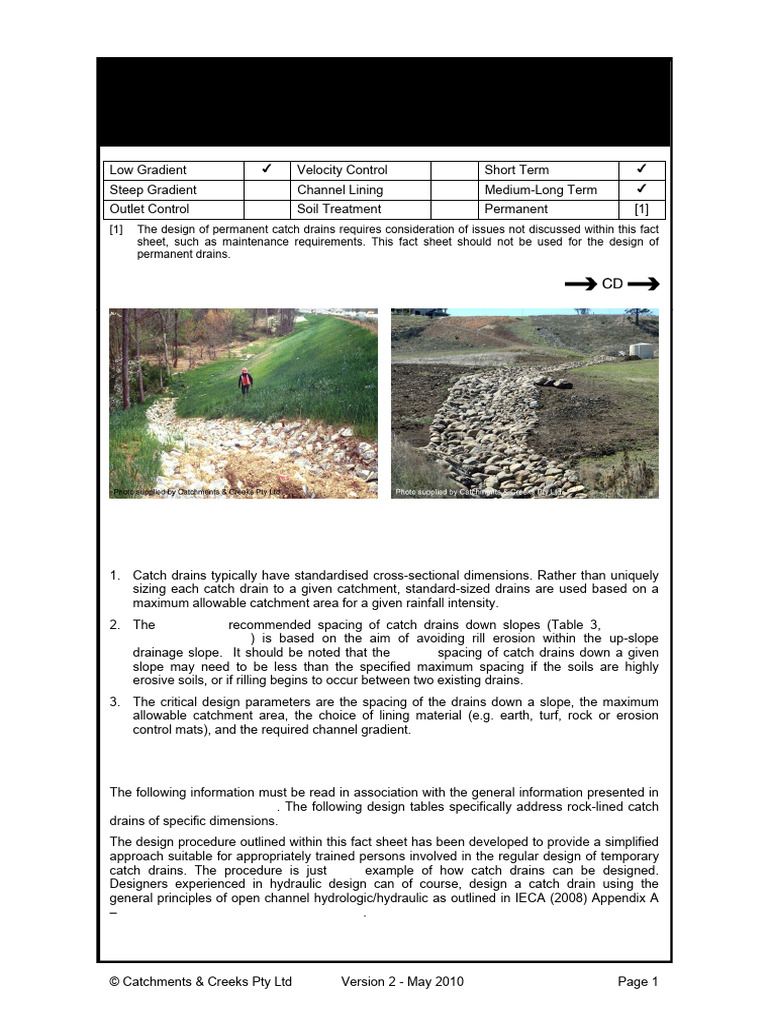 Rock-Lined Drainage Guide | PDF | Drainage | Erosion