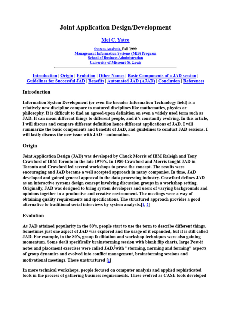 Chapter 6 - Joint Application Design & Development | PDF | Systems ...